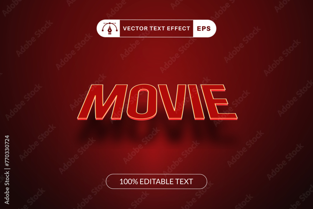 Poster Modern Cinematic Text Style – Editable EPS Red Movie Title ...
