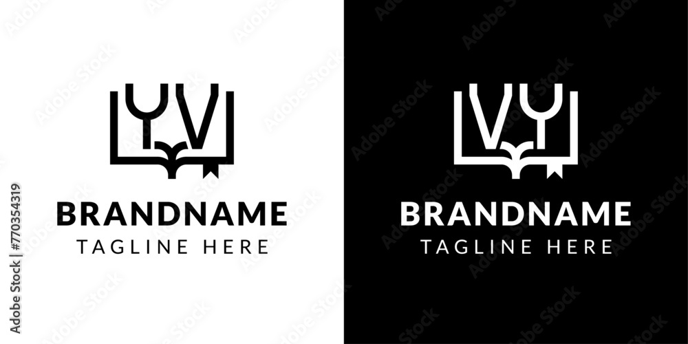 Letters VY and YV Book Logo, suitable for business related to book with ...