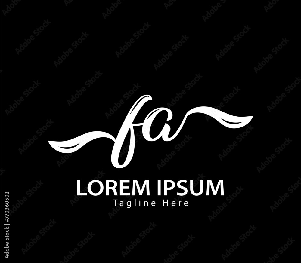 Initial handwriting letter FA logo design. FA logo design. FA logo ...