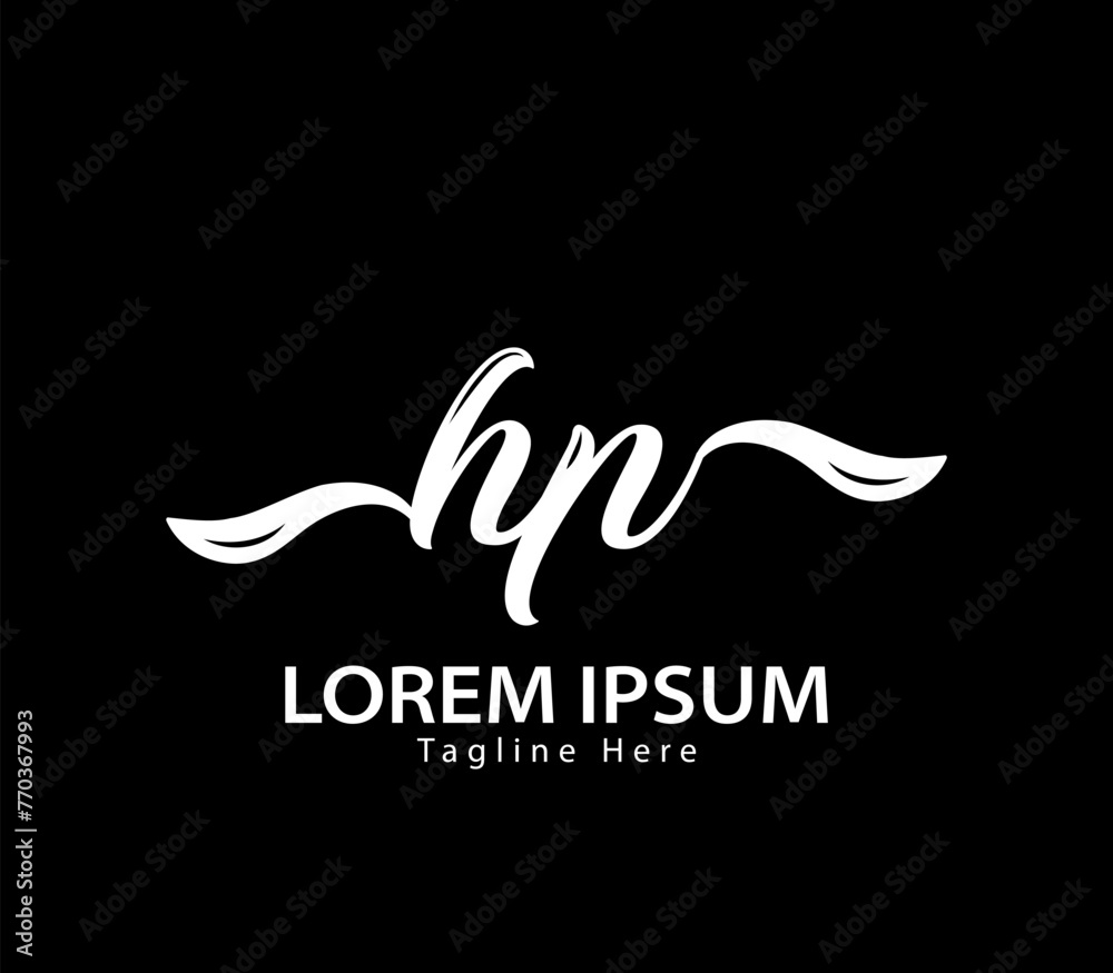 Initial handwriting letter HP logo design. HP logo design. HP logo ...