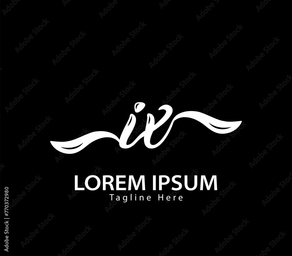Initial handwriting letter IX logo design. IX logo design. IX logo ...