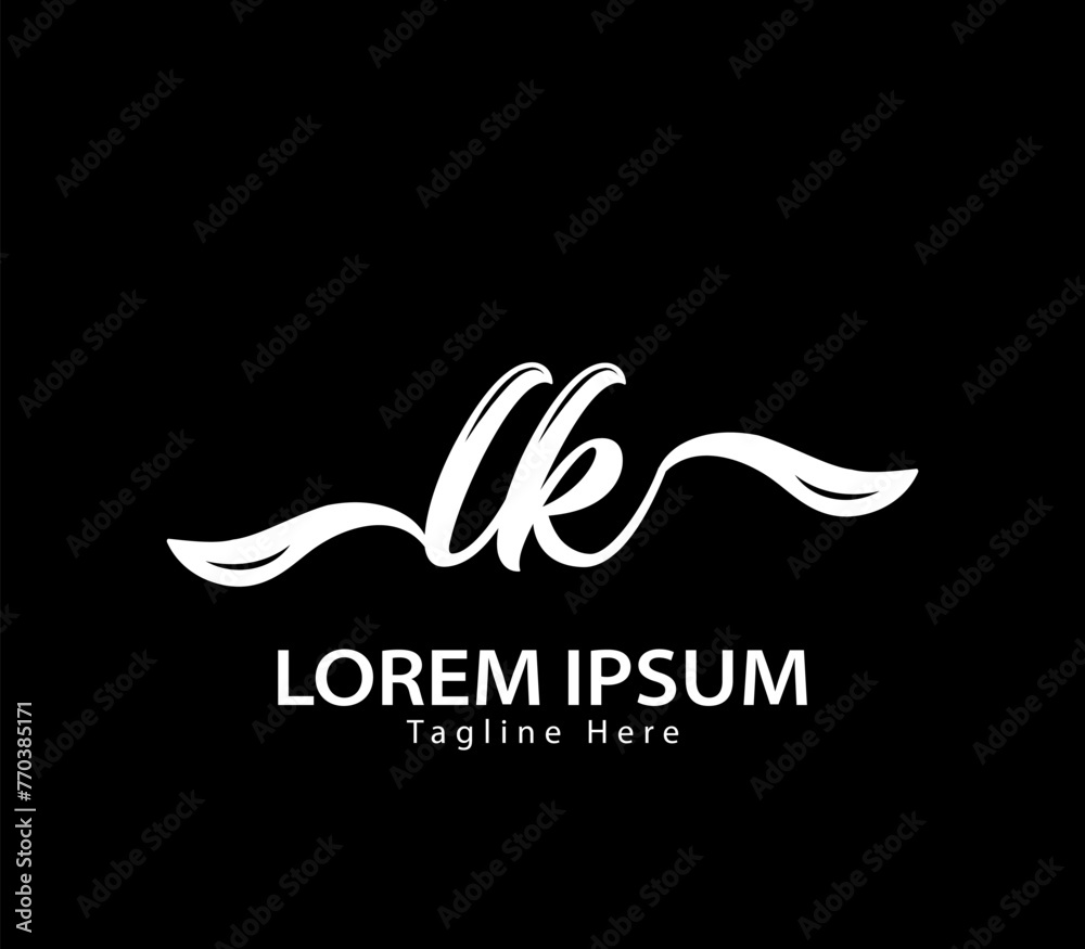 Initial handwriting letter LK logo design. LK logo design. LK logo ...