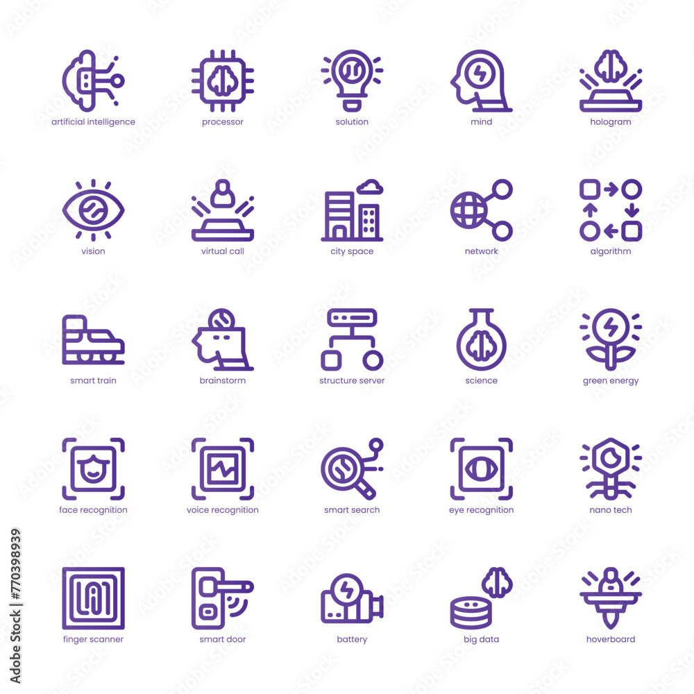 Artificial Intelligence icon pack for your website, mobile ...