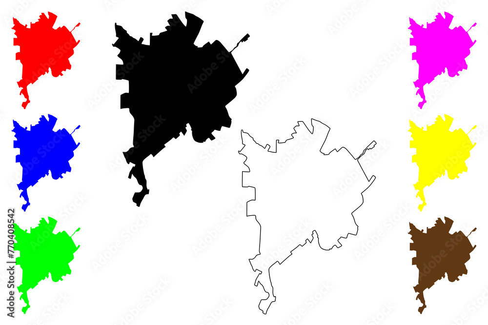Vetor de Sincelejo city (Republic of Colombia) map vector illustration ...