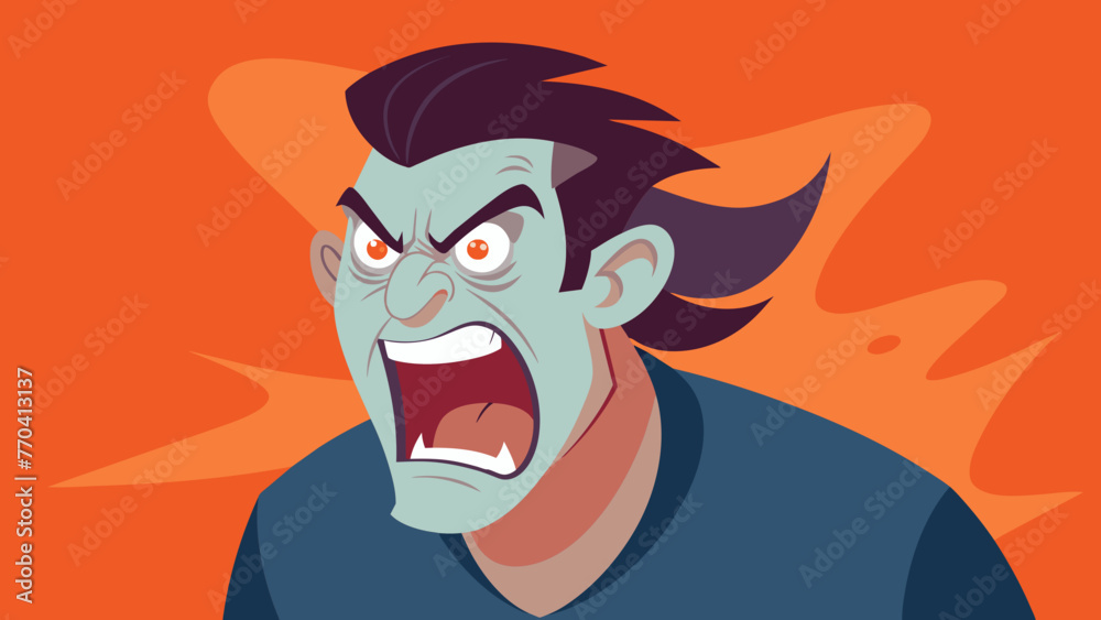 angry man silhouette vector illustration Stock Vector | Adobe Stock