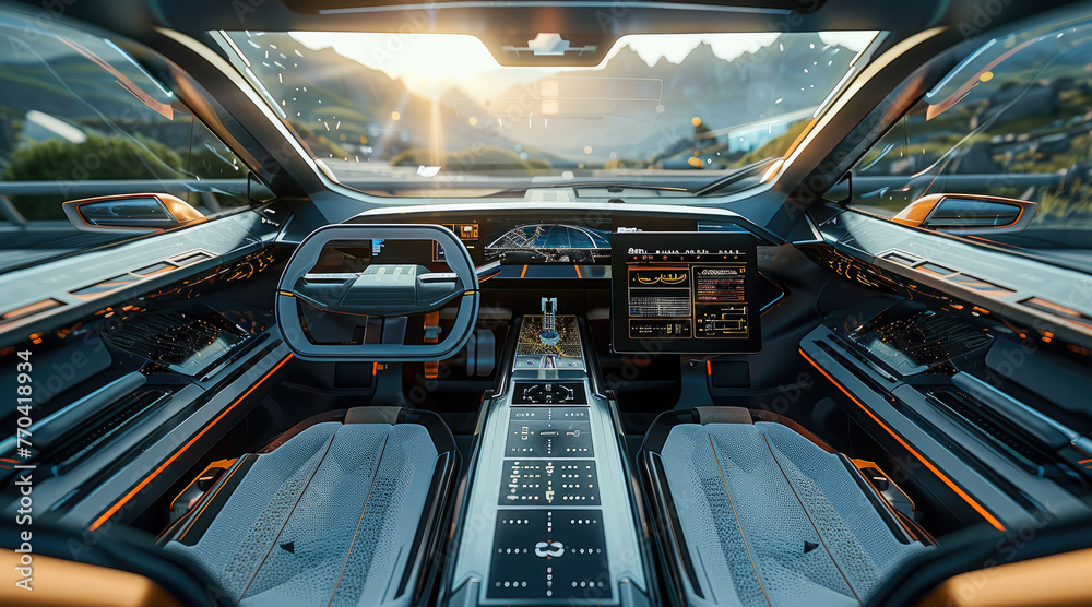 The cockpit of a solar-powered vehicle, emphasizing the role of ...