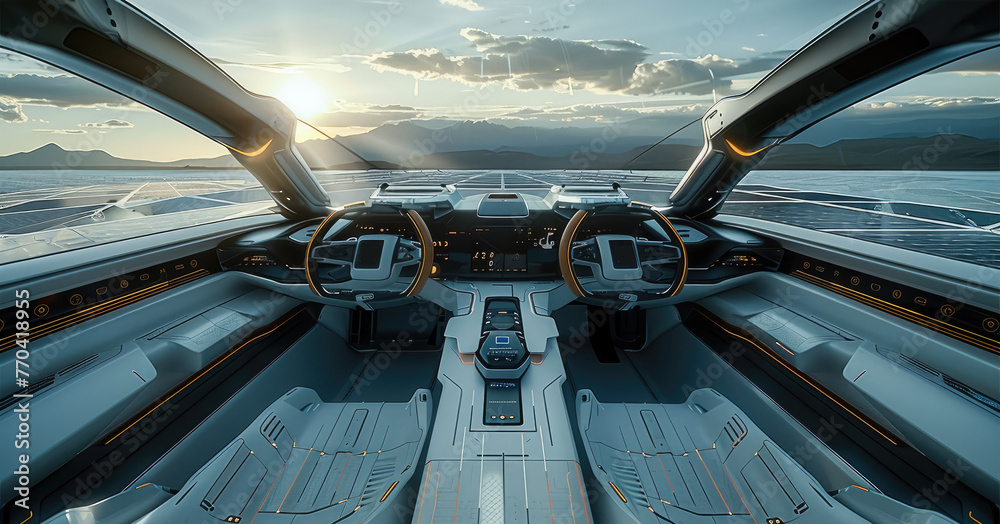 The cockpit of a solar-powered vehicle, emphasizing the role of ...