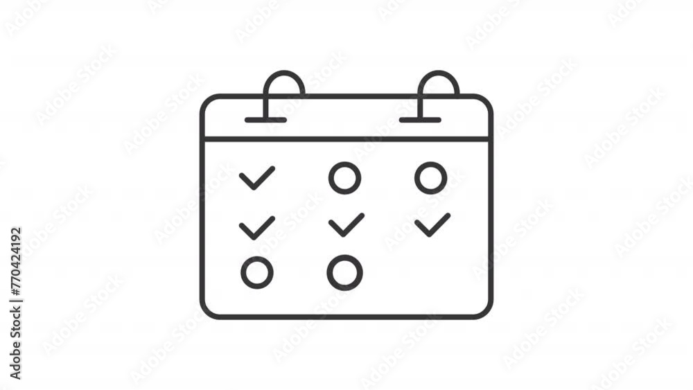 Task accomplishment line animation. Schedule planning animated icon ...
