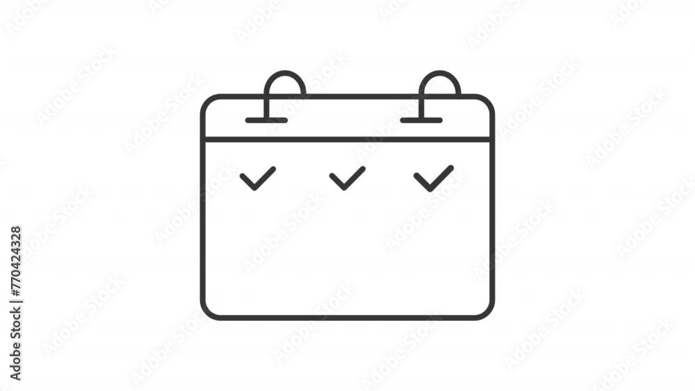 Task organizer done line animation. Daily planner animated icon ...