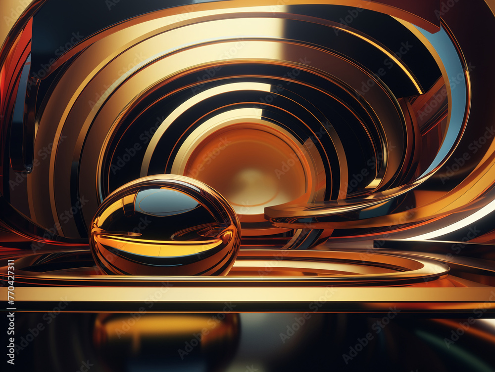 Design a futuristic and abstract composition using a color palette of ...