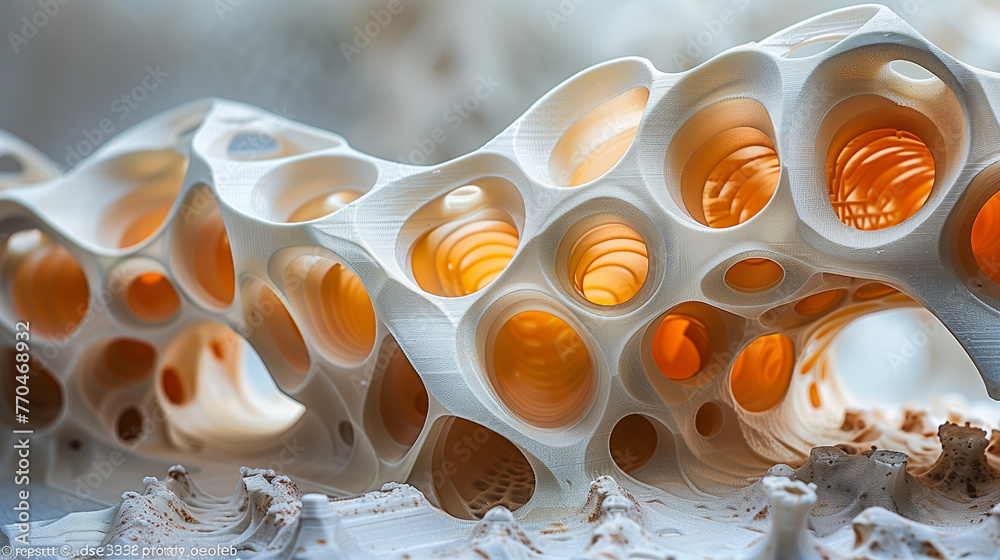 A macro photograph of a latticelike structure created with a ...