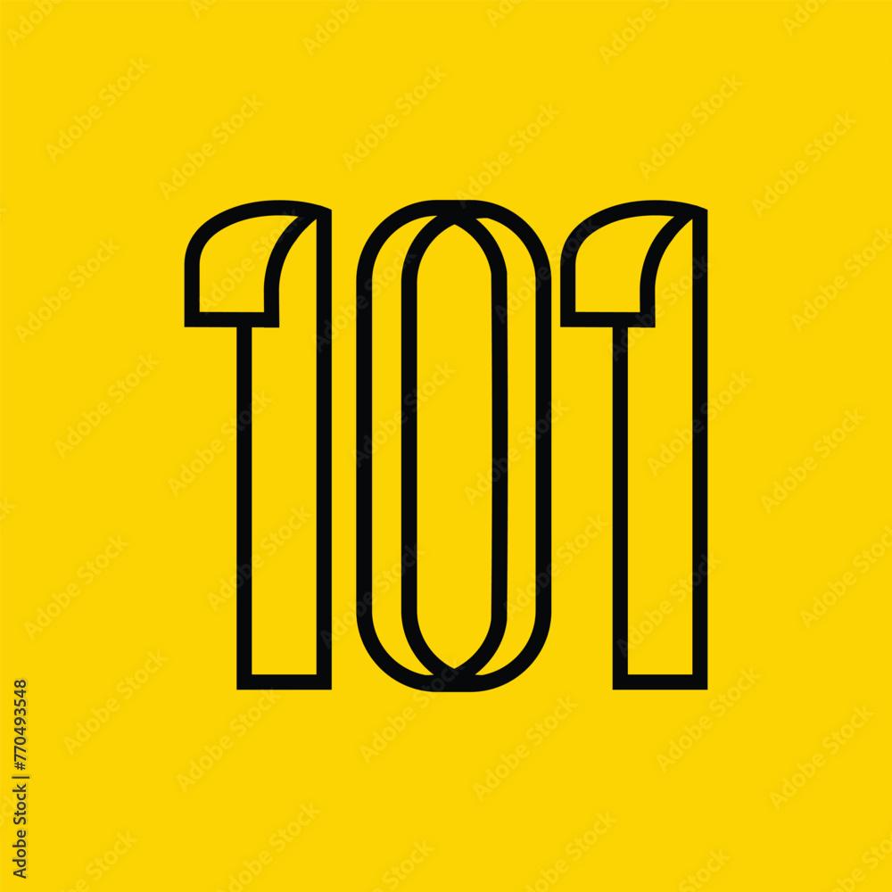 Vetor de 101 Logo, Number 101 icon, 101st Anniversary, black Color ...