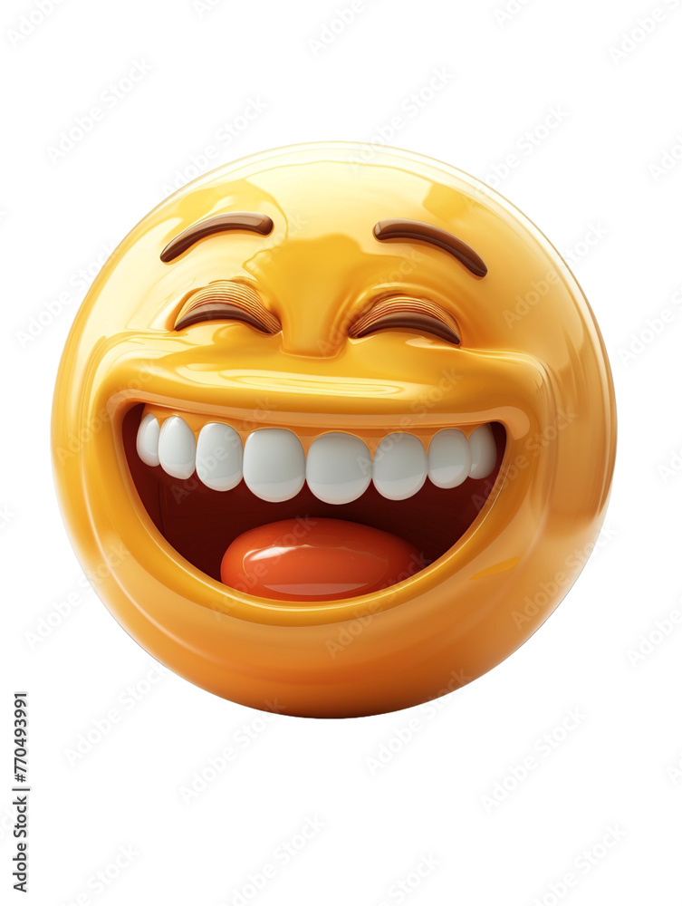 emoticono riendo a carcajadas en 3d sobre fondo transparente en png ...