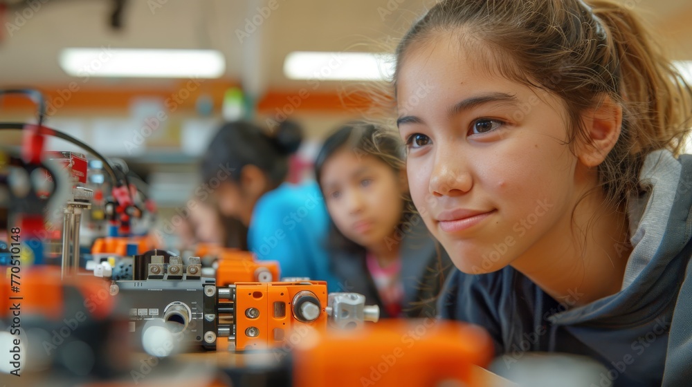 Foto de Captivatingly close, students are deeply engrossed in testing ...