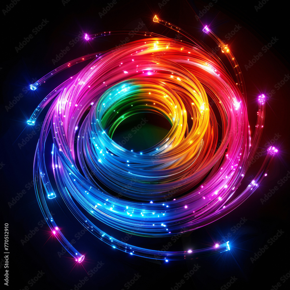 Aa dynamic vibrant electric vortex of light swirls abstract spectacle ...