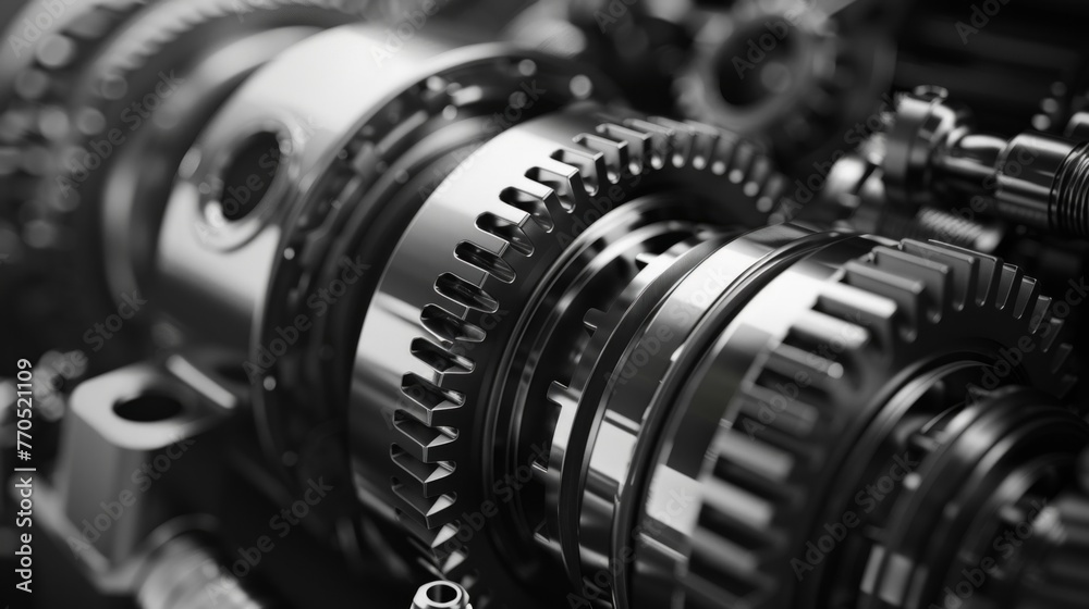 Cross section of a car gearbox. Automotive transmission gearbox with ...