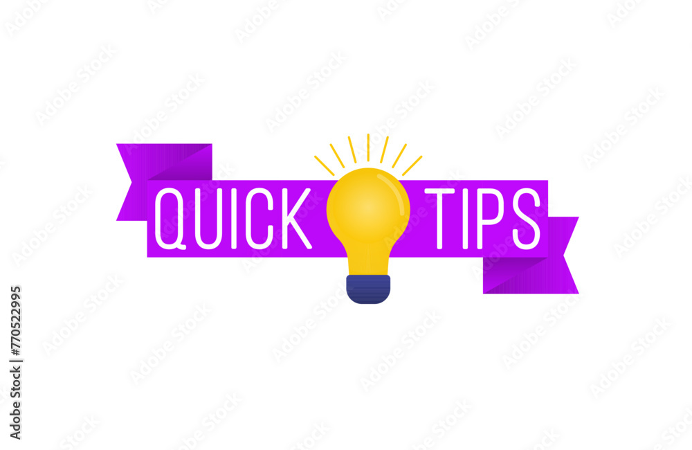 Quick tips shapes. Black - yellow speech bubble on white background ... Quick tips shapes. Black - yellow speech bubble on white background ...