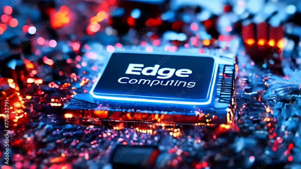 Edge Computing concept highlighted on a motherboard, illustrating ...