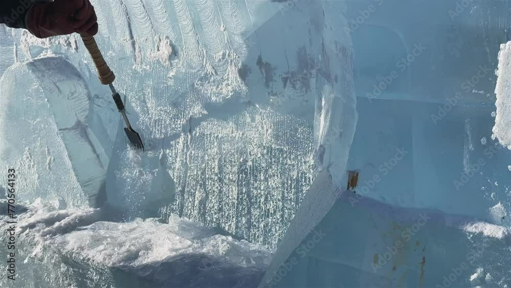 carving figures out of ice. the process of carving figures out of ice ...
