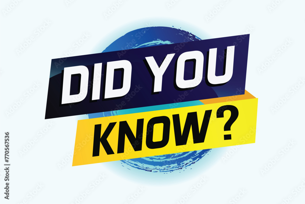 Did you know ? word concept vector illustration and 3d style, landing page, template, ui, web ...