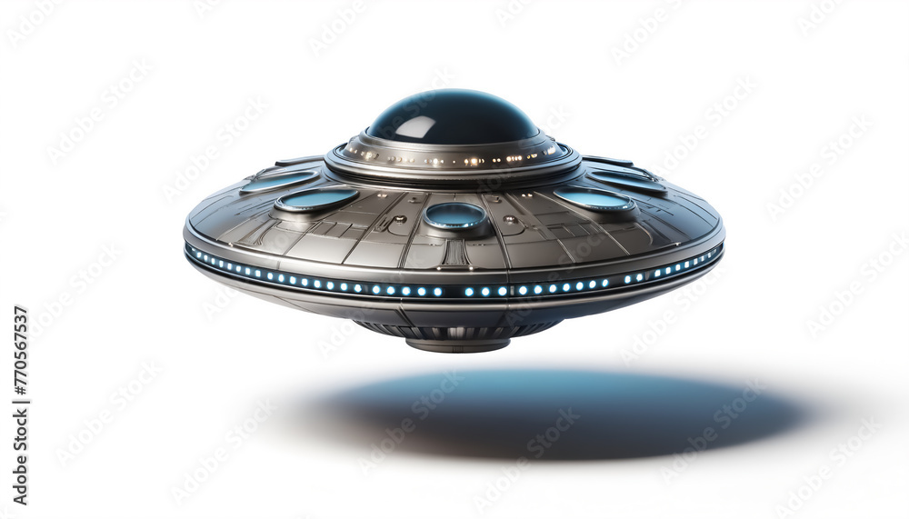 Nostalgic UFO Illustration: Realistic 3D Rendering, Classic UFO Design ...