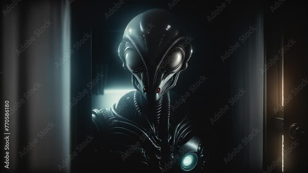 Vidéo Stock Terrible alien who arrived from extraterrestrial ...