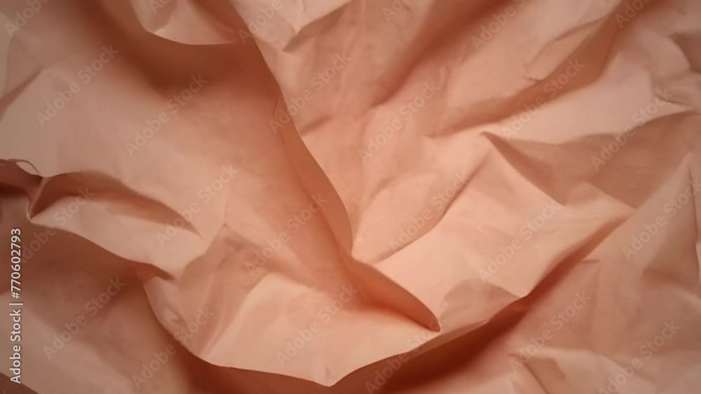 peach color crumple paper stop motion background 4K Stock Video | Adobe ...