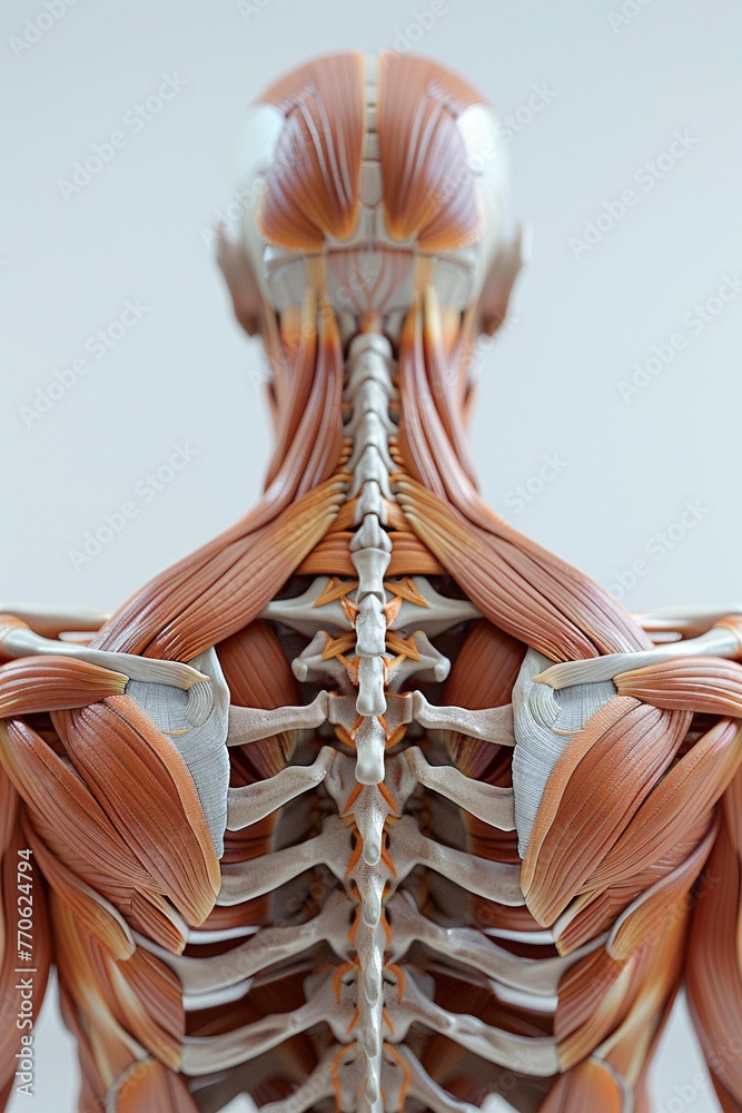 Generate an image depicting the deep muscles of the back, such as the ...