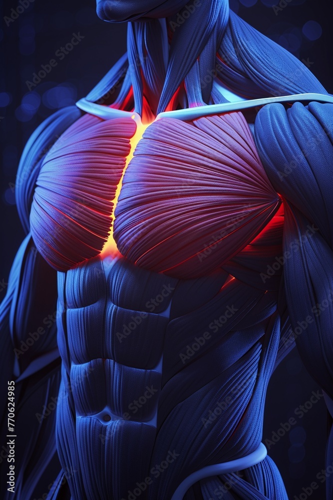 Pectoralis Minor - Develop a 3D model showcasing the pectoralis minor ...
