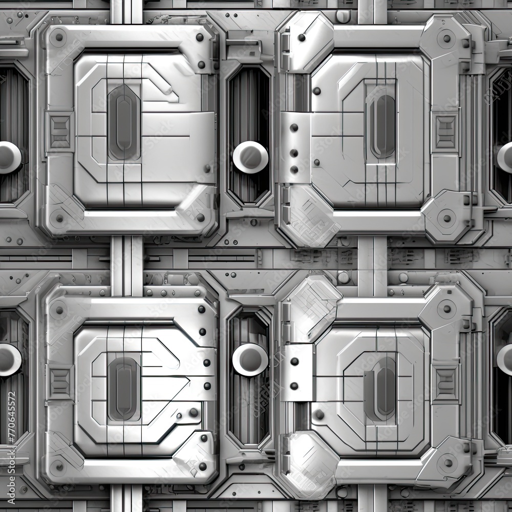 Spaceship hull texture pattern Seamless SciFi Panels. Stock ...