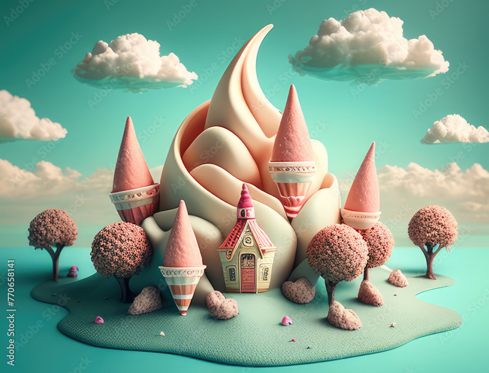 Fairy Tale castle made of Ice Cream. Fairy Tale Ice Cream Land ...