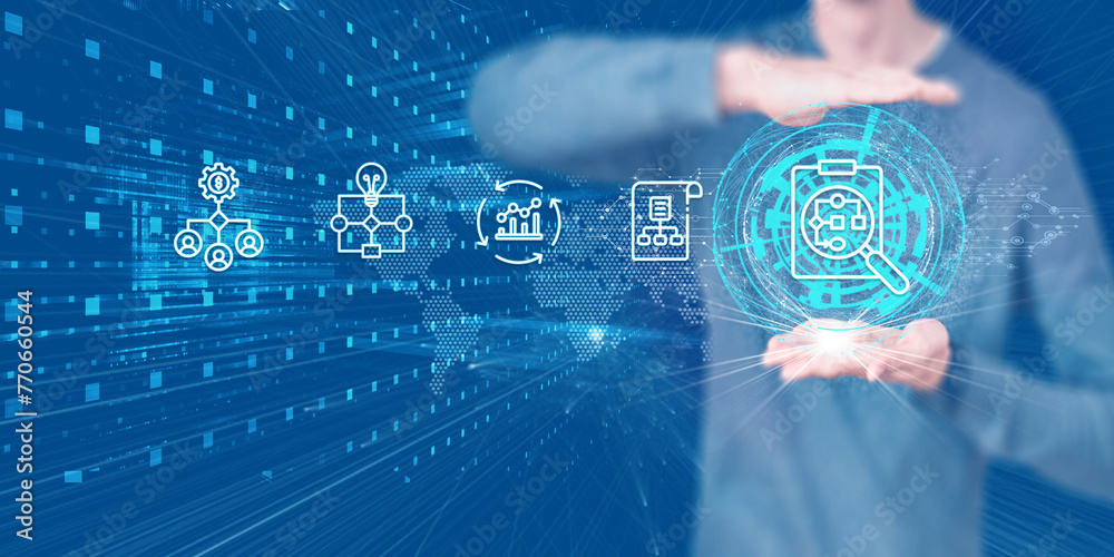 Concept of business workflow process management. Workflow automation system including a data ...