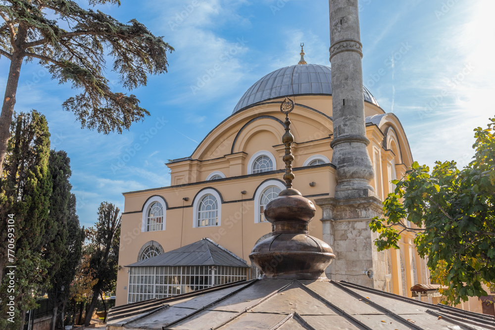 Uskudar Altunizade Mosque. A detail view from the outside of Altunizade ...