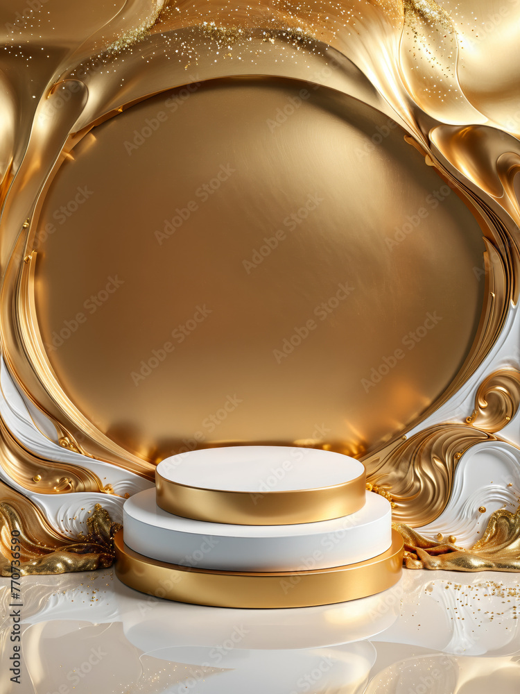 Gold Display Background, elegant light premium product podesta, luxury ...