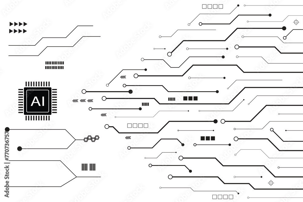 Abstract futuristic circuit board Illustration, Circuit board with ...