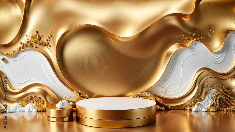 Gold Display Background, elegant light premium product podesta, luxury ...