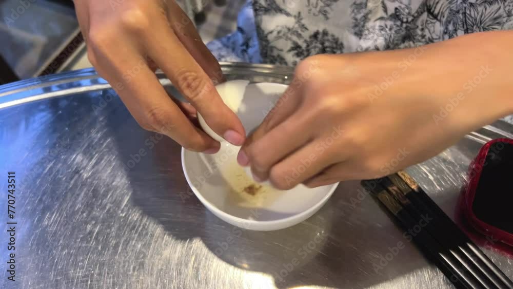 Egg with embryo Vietnamese delicacy. Balut boiled developing duck ...