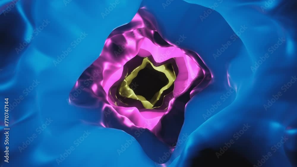 Abstract wormhole tunnel loop background. 4K 3D render. Travel through ...