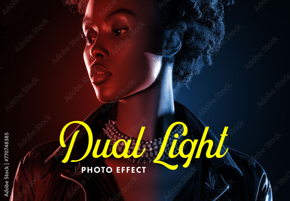 Double Light Photo Effect Mockup Stock Template | Adobe Stock