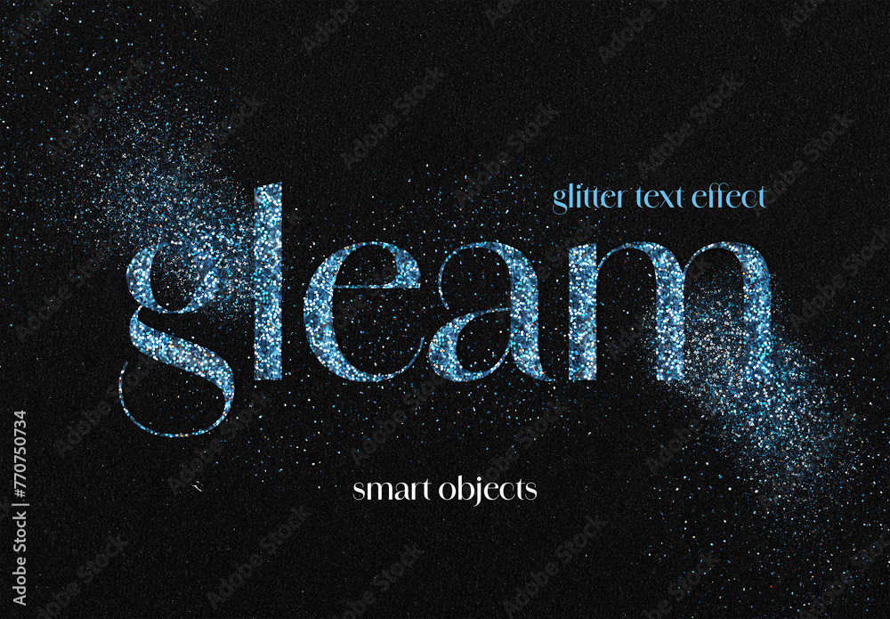 Sparkly Glitter Text Effect Mockup Stock Template | Adobe Stock