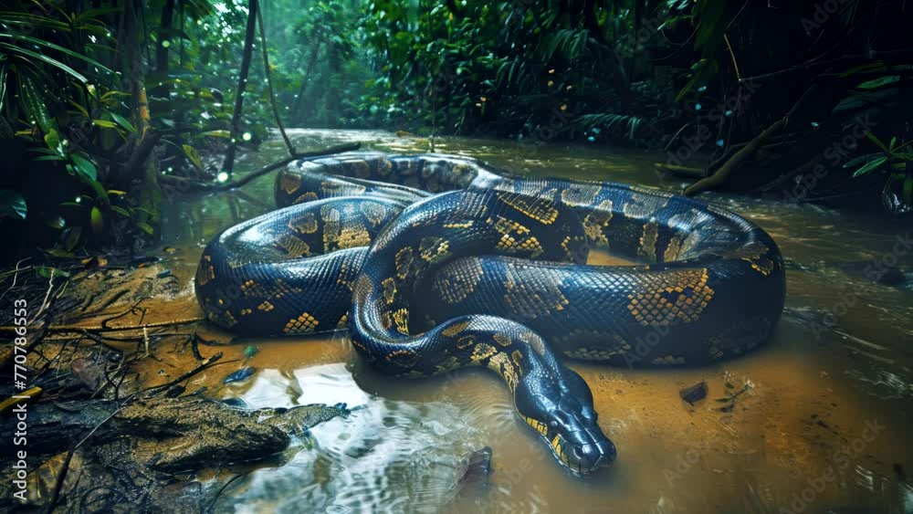 Tropical Enigma: Captivating Views of Legendary Giant Snakes in Dense ...