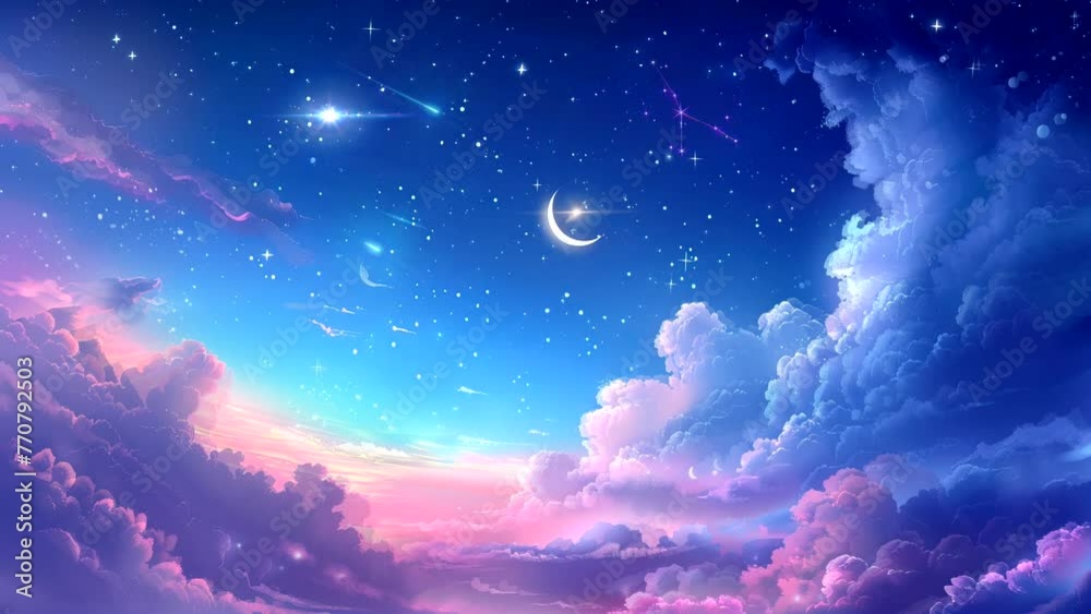 Vidéo Stock Lunar Glow: Enchanting Views of the Moon and Stars in the ...
