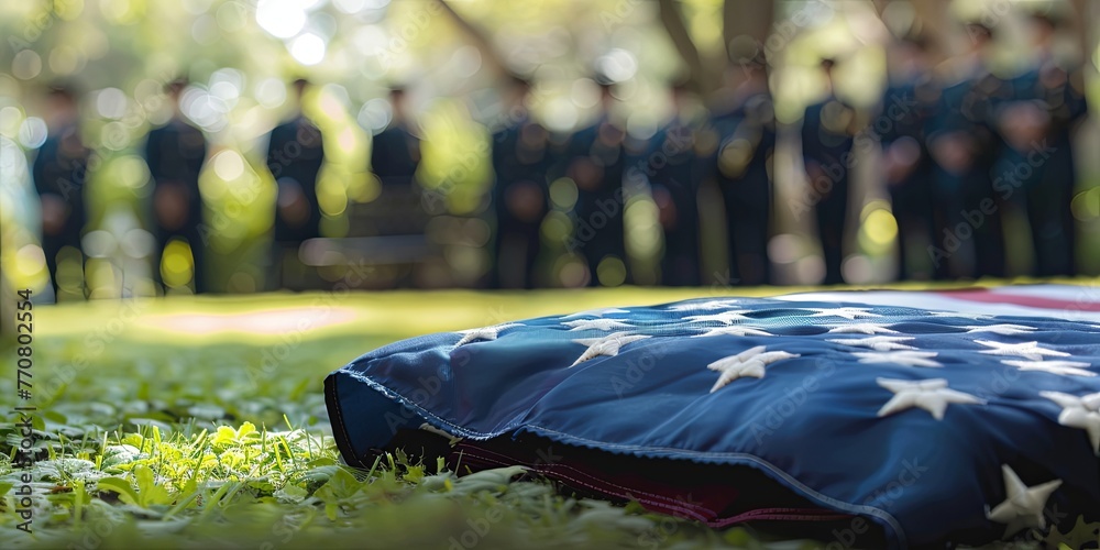 Honoring Sacrifice: American Flag Draped Over a Fallen Hero's Casket ...