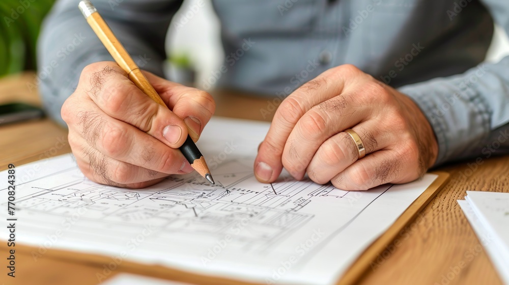 Foto de Persona tomando anotaciones en su puesto de trabajo. do Stock ...