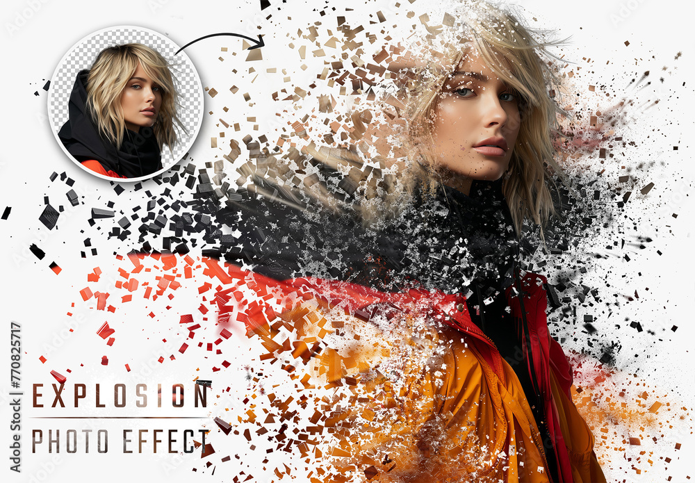 Dispersion Decomposition Photo Effect Mockup. Generative Ai Stock Template | Adobe Stock