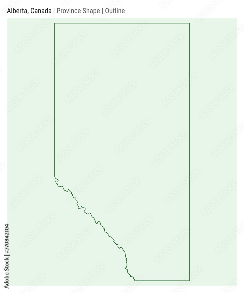 Alberta, Canada. Simple vector map. Province shape. Outline style ...