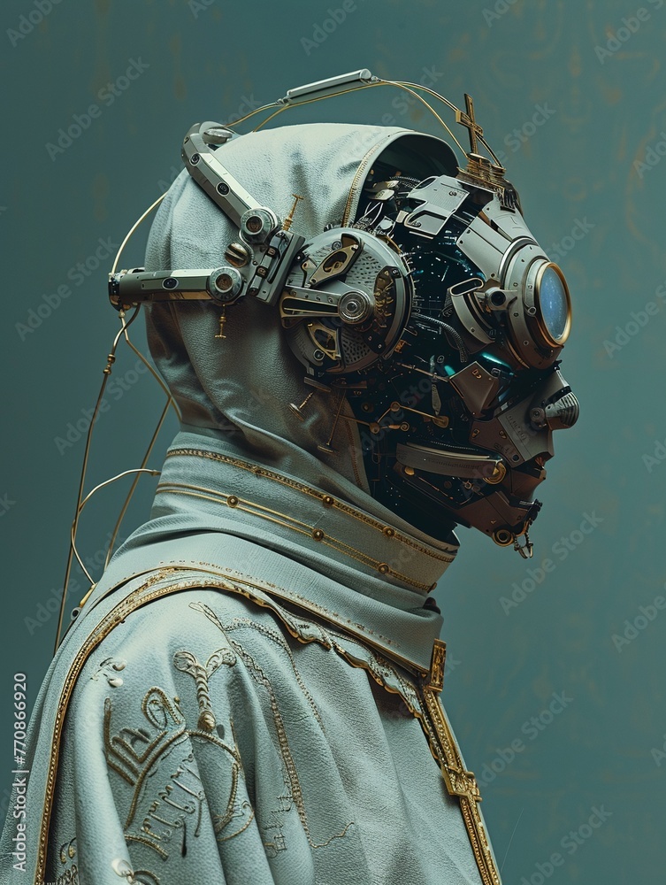 Explore the boundaries of faith and science with our surreal depiction ...