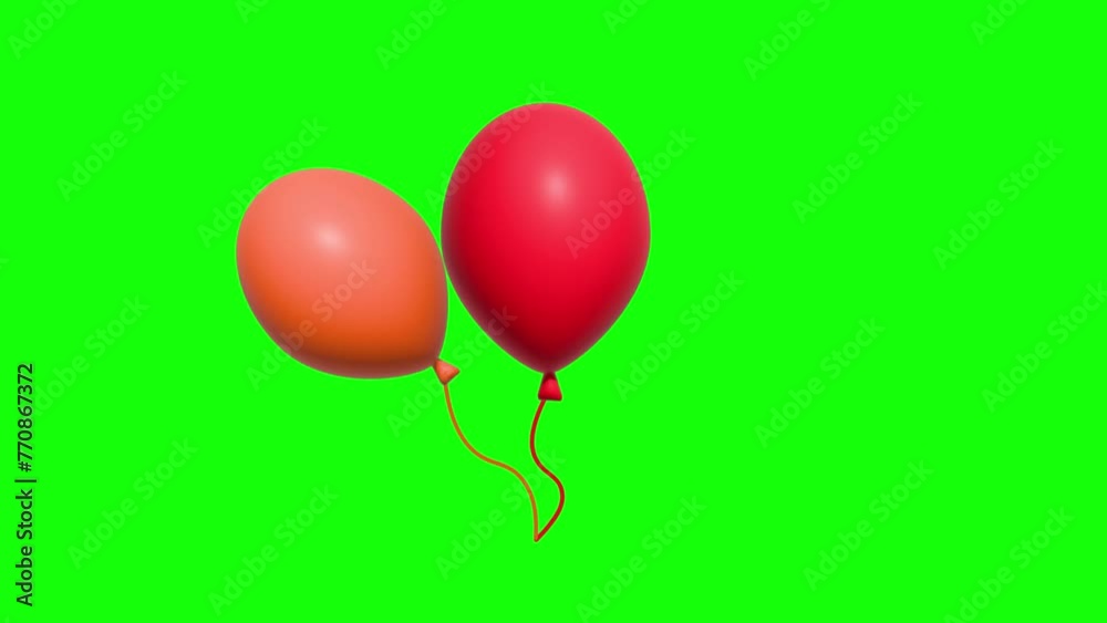 flying Balloon Animation 5 With Transparent Background in 4K High ...
