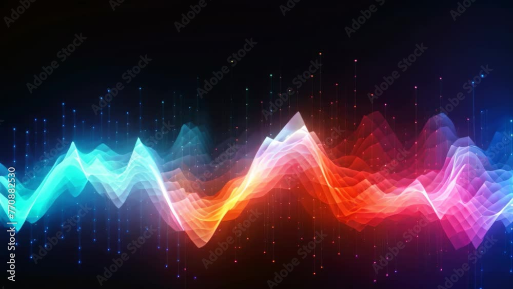 abstract background with sound waves and lights. vector illustration ...