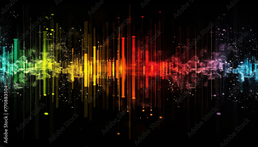 Colorful Digital Sound Wave Spectrum Abstract Vibrant Spectrum Visual Representation Of Music